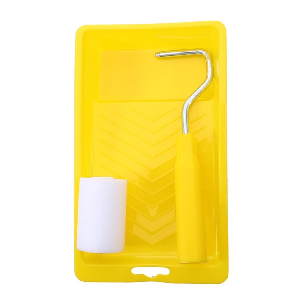 2-дюймовый малярный валик, Небольшой пластиковый лоток для краски, Мини-роликовая рама, волокнистые валики, Комплект для подкраски с лотком