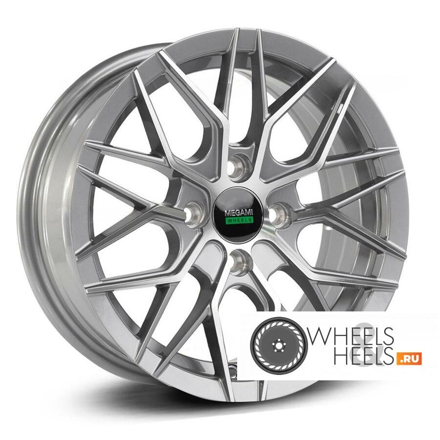 Диск автомобильный литой Megami MGM-27 14x6 4x98 et35 dia58.6 Антрацитовый с полированной лицевой поверхностью