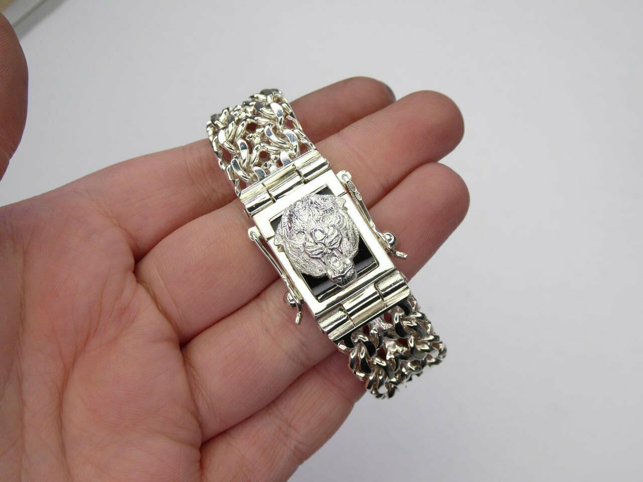 Браслет, славянский оберег, серебро, 925 проба, обсидиан