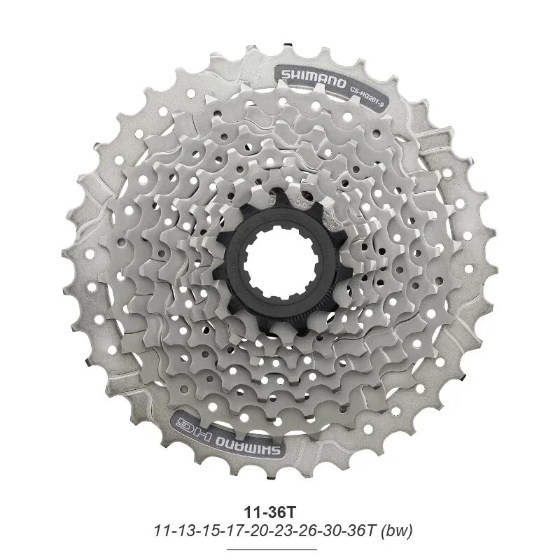 SHIMANO ALTUS CS HG201 Кассета 9 скоростей 11-32T серебристая MTB CS-HG201-9 11-36T