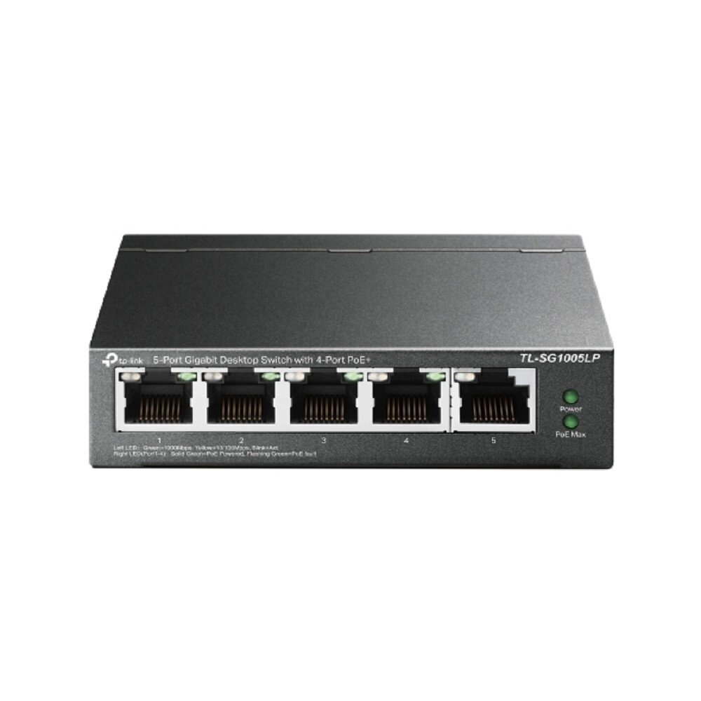 Коммутатор TP-Link TL-SG1005LP Настольный коммутатор с 5 гигабитными портами (4 порта PoE+)