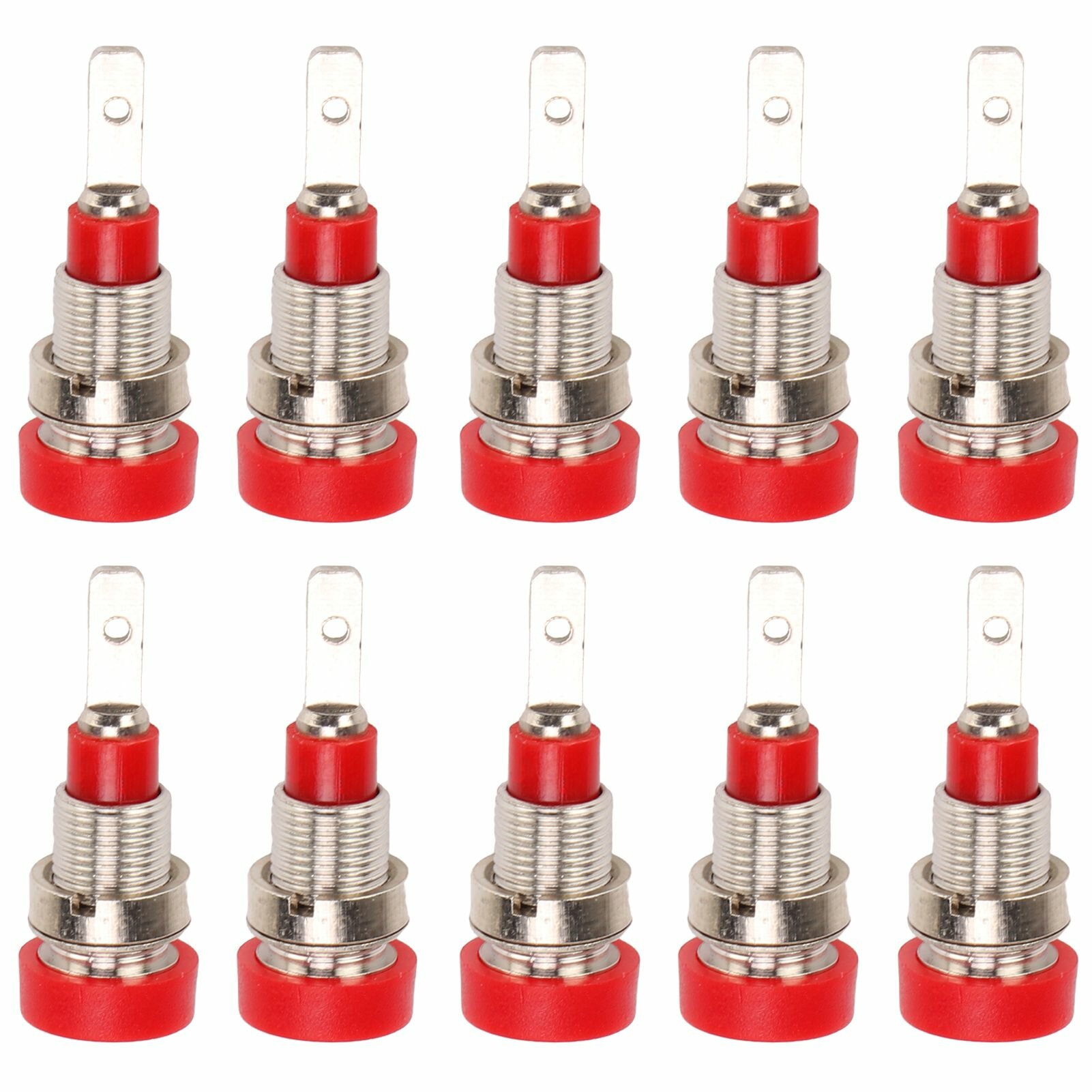 10 шт. красных латунных панельных розеток 2 мм для электротехники