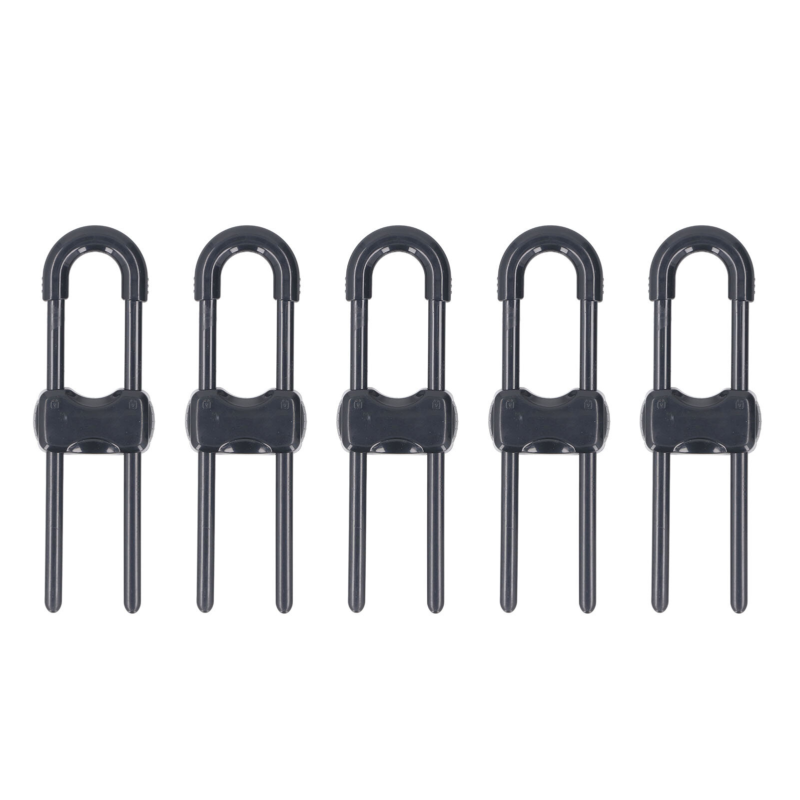 5 шт. замков для ручек шкафов, многофункциональные регулируемые U-образные замки для безопасности детей для ящиков шкафов, дверей мебели, шкафов, черных