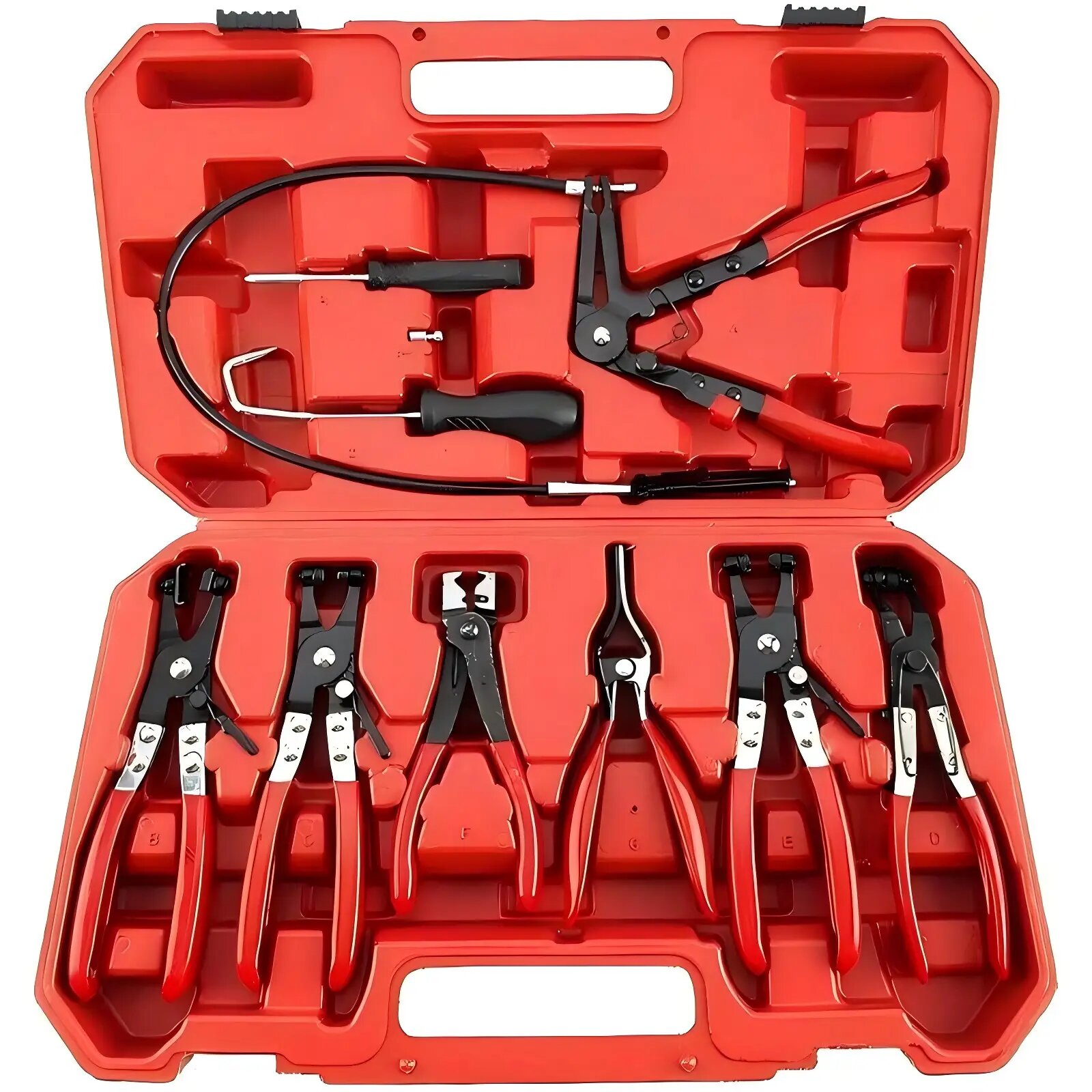 Набор съемников хомутов для демонтажа пружинных хомутов патрубков10 предметов