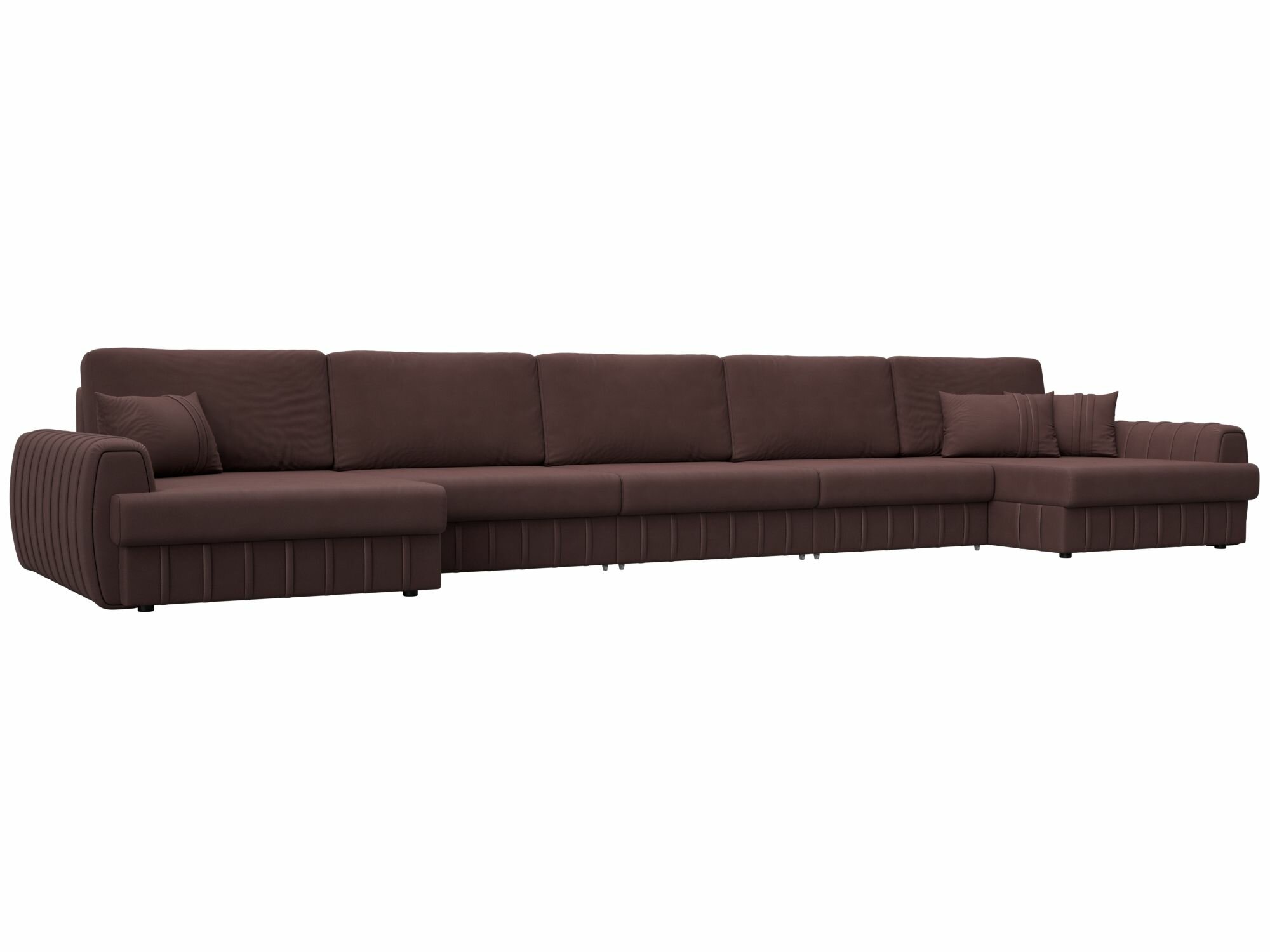 Диван П-образный Флоу НПБ МегаЛонг, Замша