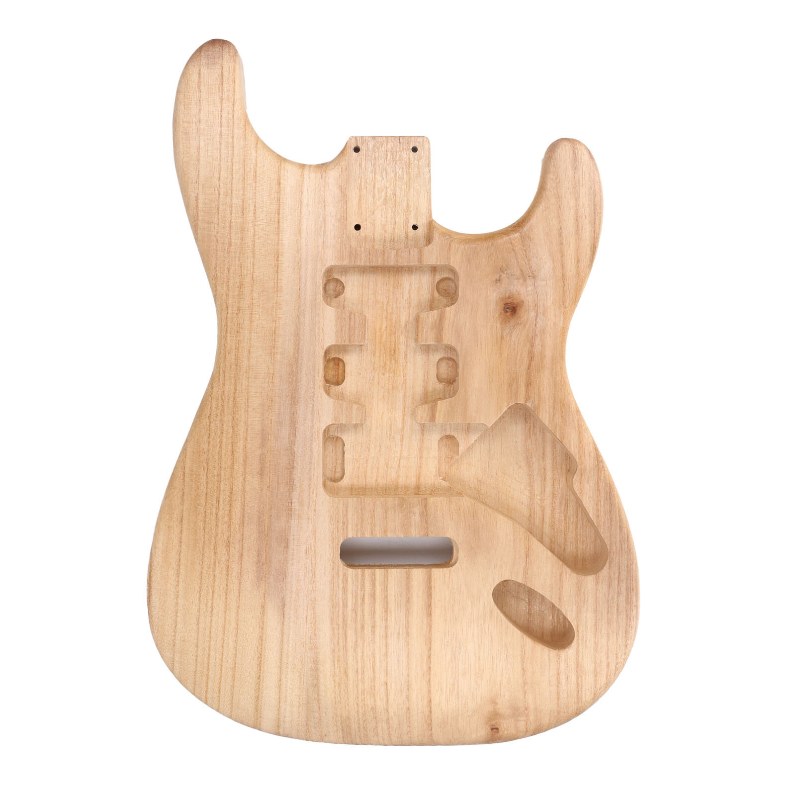Неокрашенный корпус гитары для электрогитары в стиле SSH с предварительно просверленными отверстиями из древесины павловнии, изготовленный своими руками.