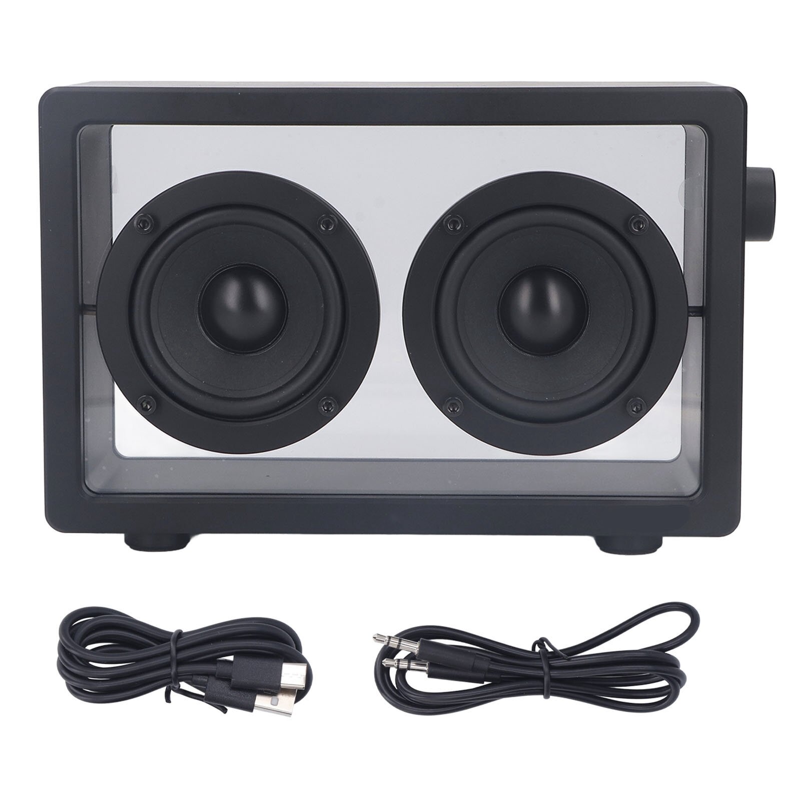 Bluetooth5.3 Беспроводной динамик Прозрачный динамик HiFi 16 Вт Портативный мини-динамик для домашней вечеринки Автомобильный настольный черный