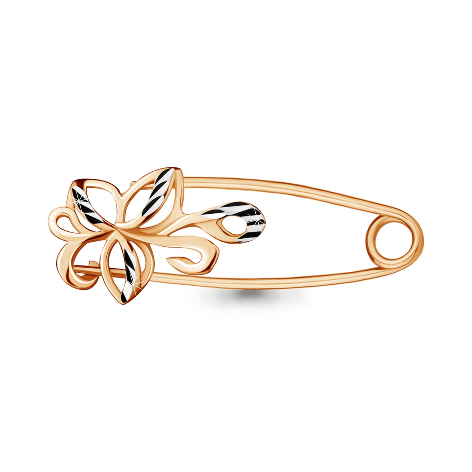 Брошь, красное золото, 585 проба