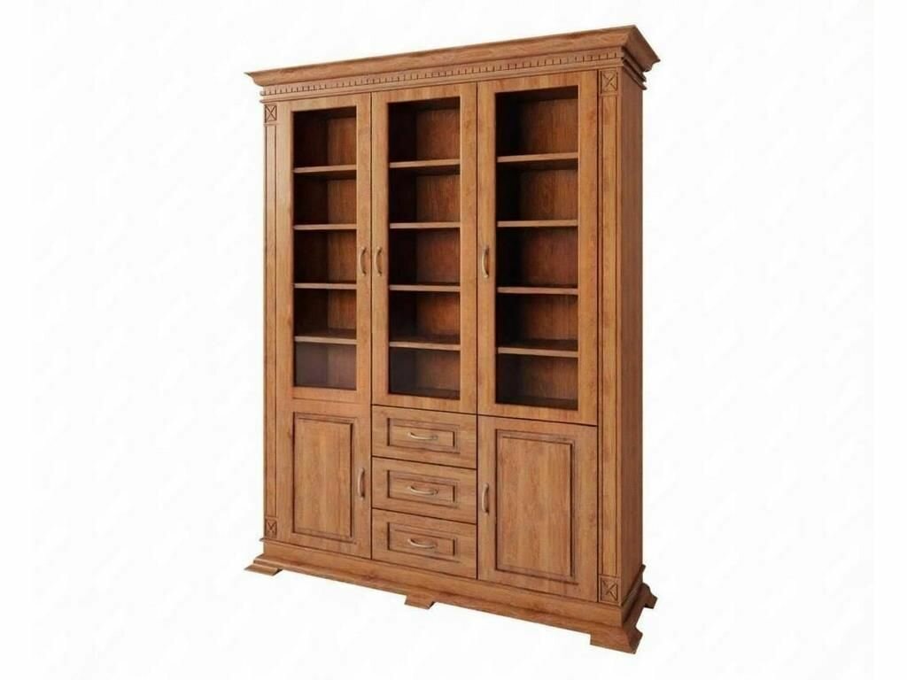 Шкаф Верди №533 из Массива сосны, 150х40х220 см, классический орех 2