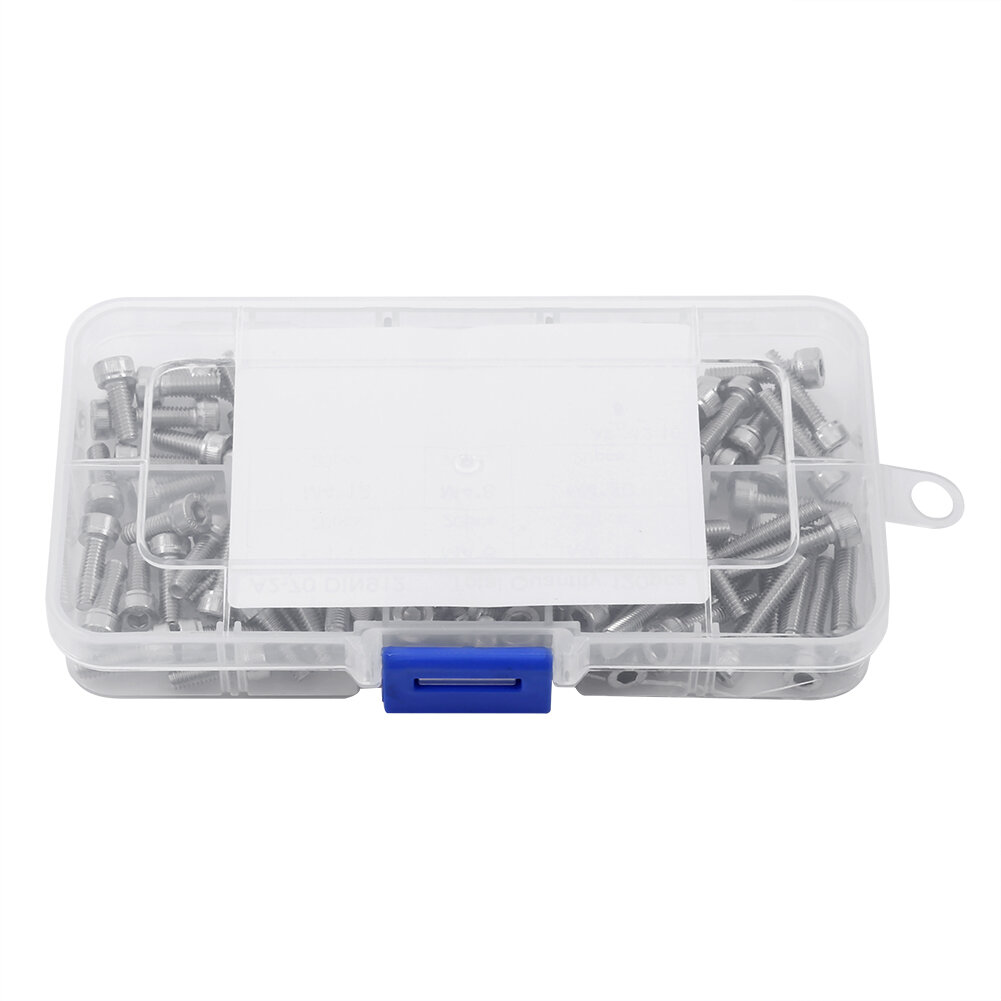 Комплект принадлежностей для винтов с шестигранной головкой под торцевой ключ из нержавеющей стали M4*6/8/10/12/16/20 DIN912