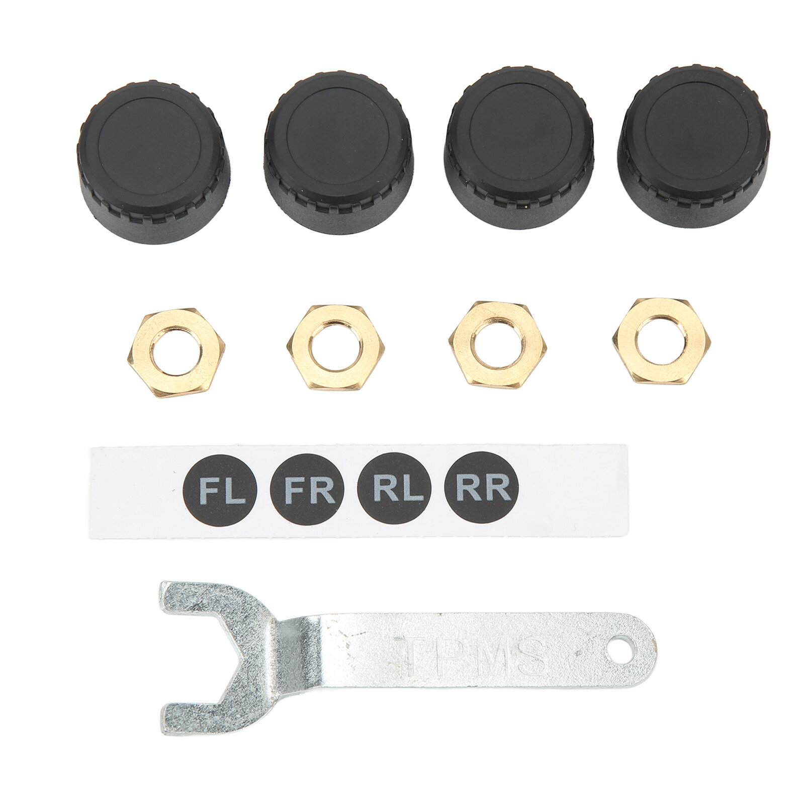 Система контроля давления в шинах TPMS с 4 внешними датчиками, отображением температуры в реальном времени от 0 до 100 PSI, подходит для автомобилей, автодомов и прицепов.