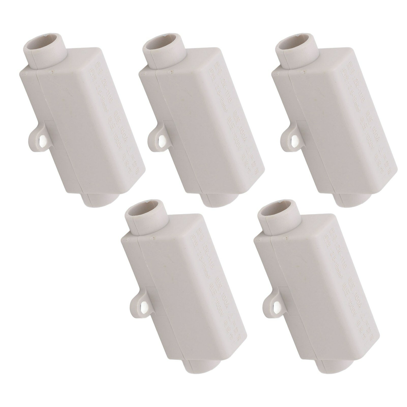 5Pcs Клеммный блок для электрической проводки 100A 1000V с высокой мощностью, соединитель для кабеля, проводов 2.5‑16mm², ящик для стыка проводов, материал ABS, латунь, размер 47x24x20mm