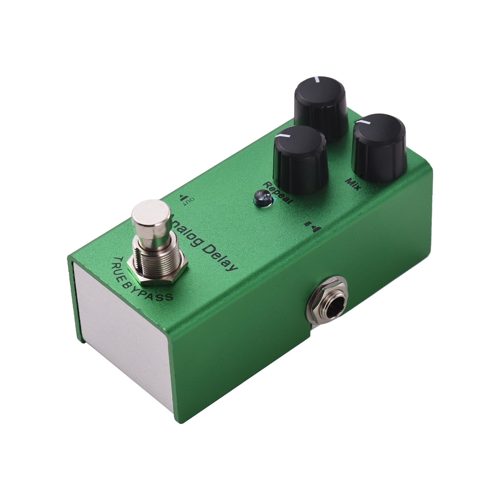 Эффектный педаль для гитары Analog Delay с контролами /Mix/Repeat, DC 9V, интерфейс 6.35mm Input/Output, Electric Guitar Analog Delay Effector с True Bypass, зеленый цвет, материал алюминий, размер 9.3*5*3.4 см, вес 140 г