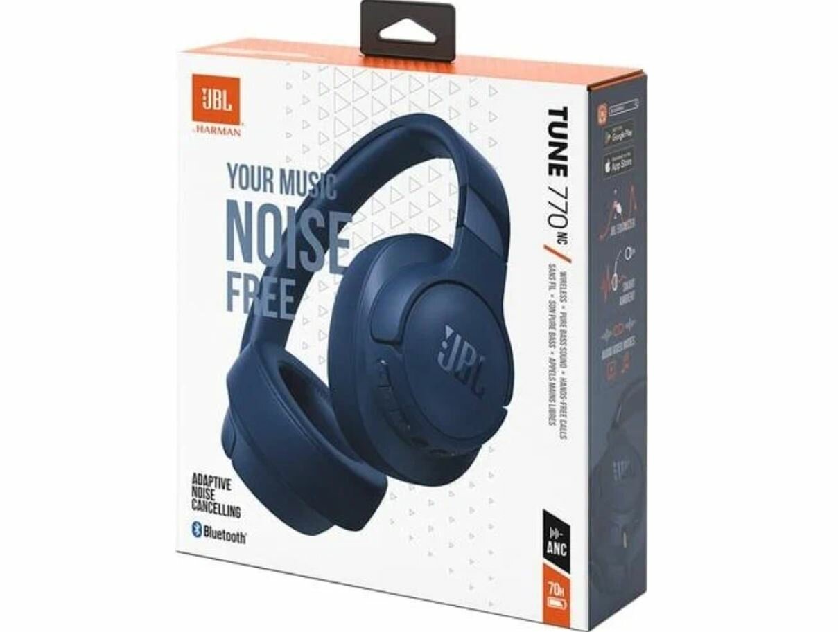 Наушники JBL Tune 770 NC, беспроводные, полноразмерные, синие