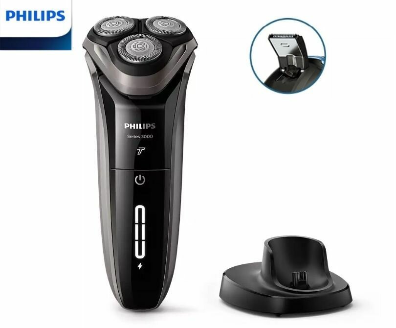 Электробритва Philips, электробритва для сухого и влажного бритья, мужская бритва S3203 реакционер