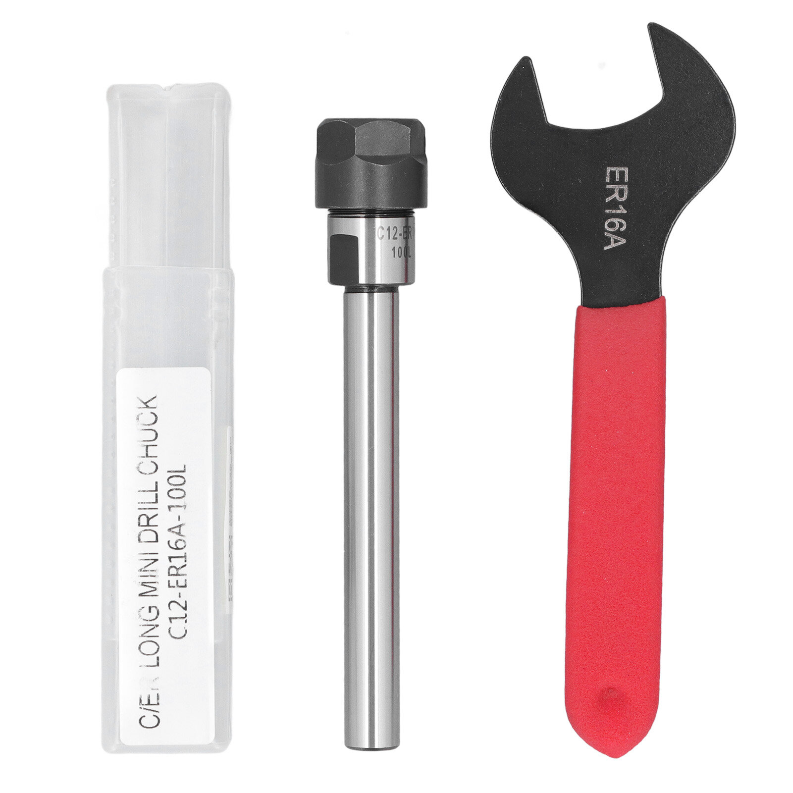 Держатель цангового патрона с прямым хвостовиком, удлинительный стержень для цангового патрона из марганцевой стали с гаечным ключом.