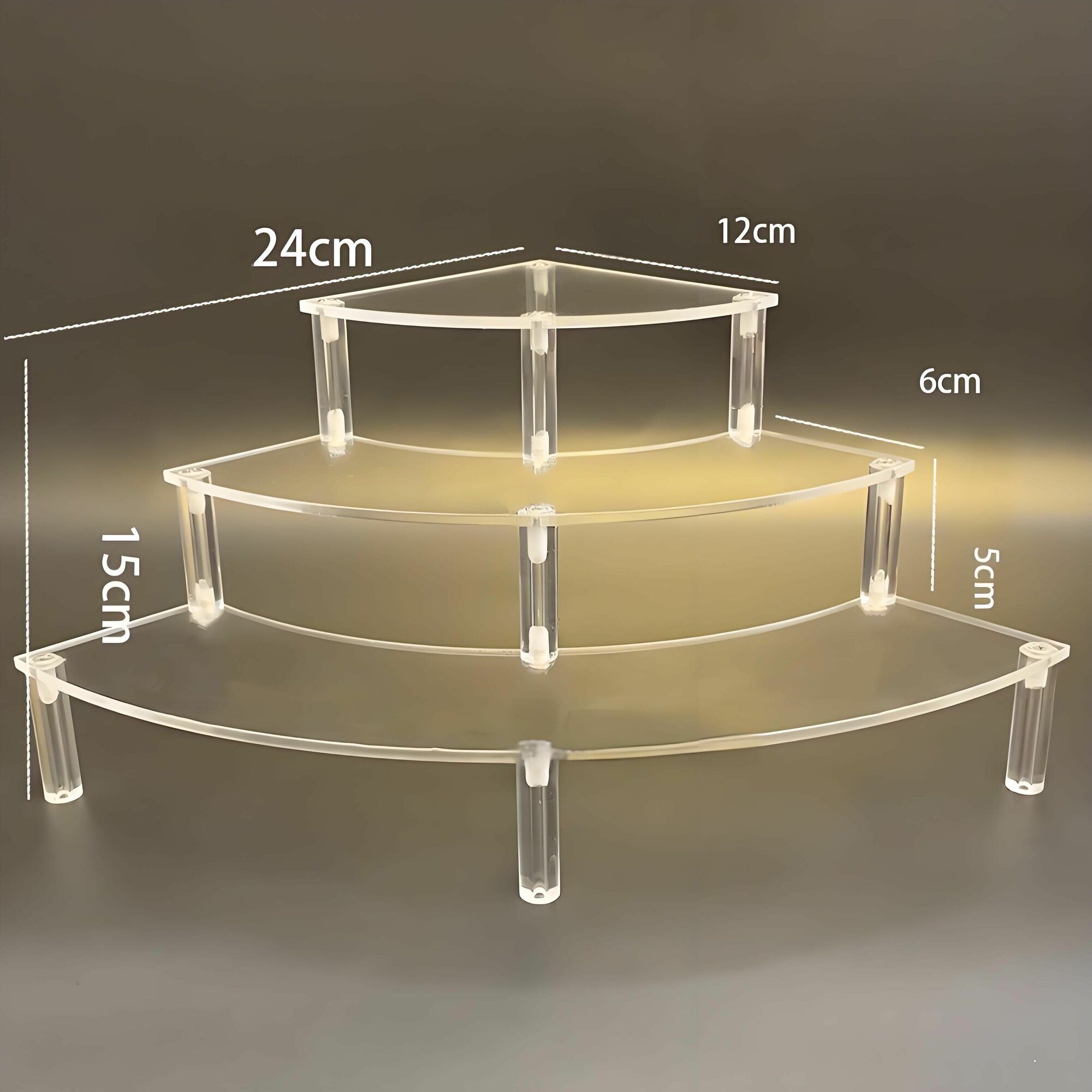 Акриловая витрина, подставка для модели, трехъярусная витрина, 30х24х15 см.