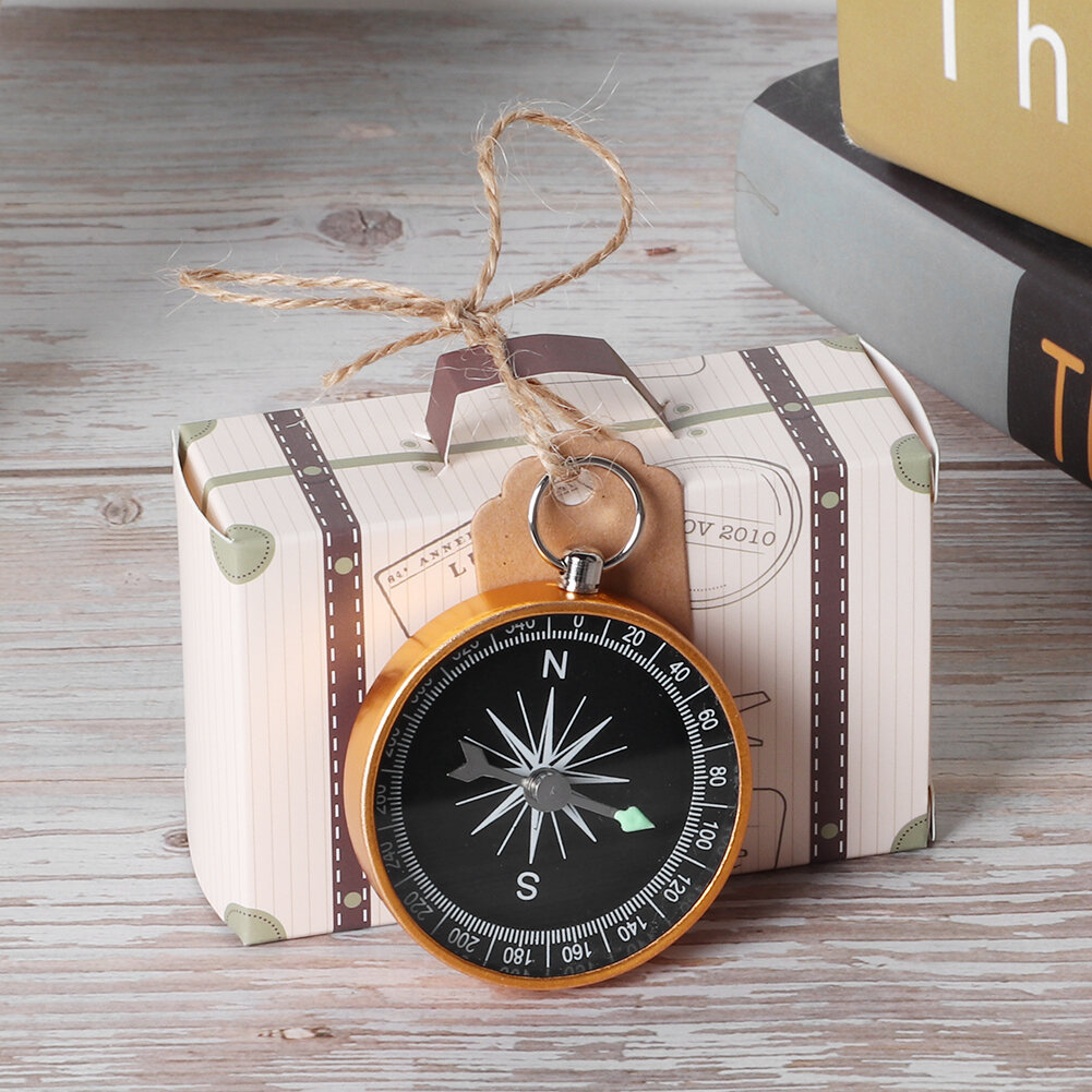 20 шт, свадебные подарочные коробки, коробки для конфет с компасом и крафт-бирками для путешествий, свадебные сувениры, украшения, золотые