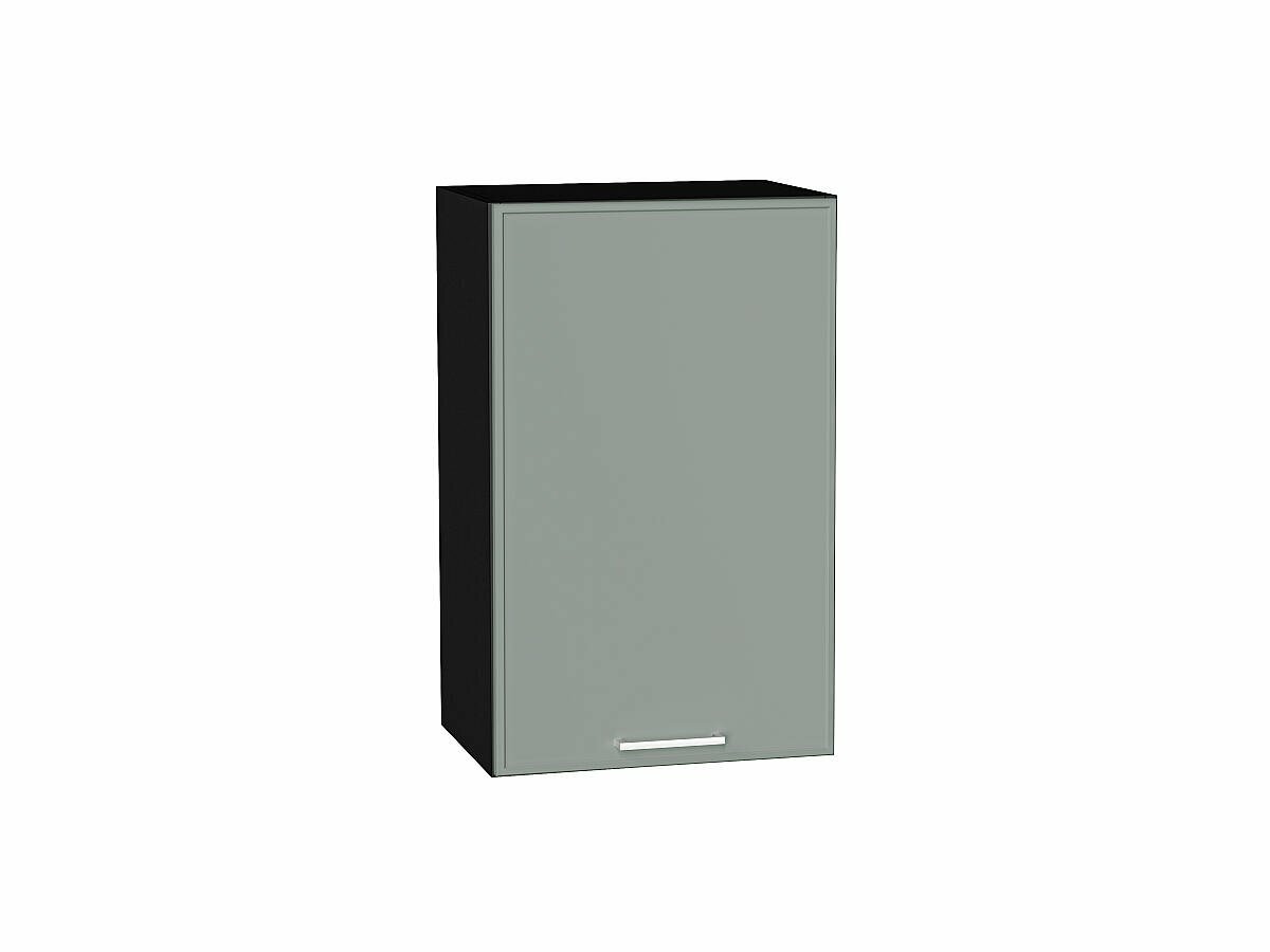 Шкаф верхний с 1-ой дверцей Квадро, цвет фасада Аквамарин, цвет каркаса Graphite, 716*450*321 мм