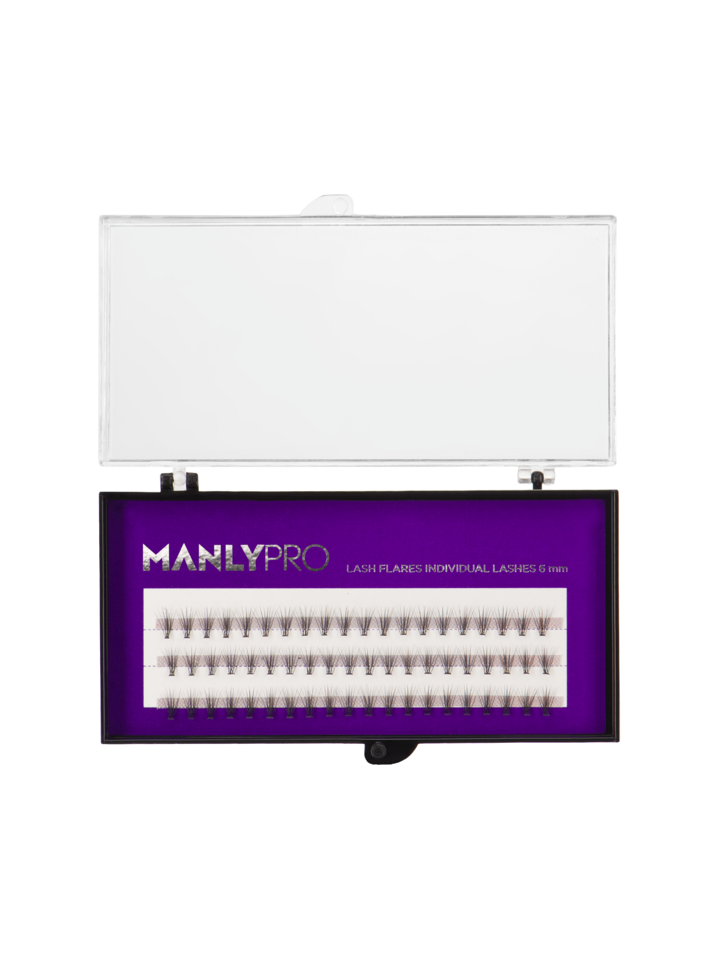 Набор ресниц Manly PRO РП02, пучковые, многоразовые, шелк, длина 6мм