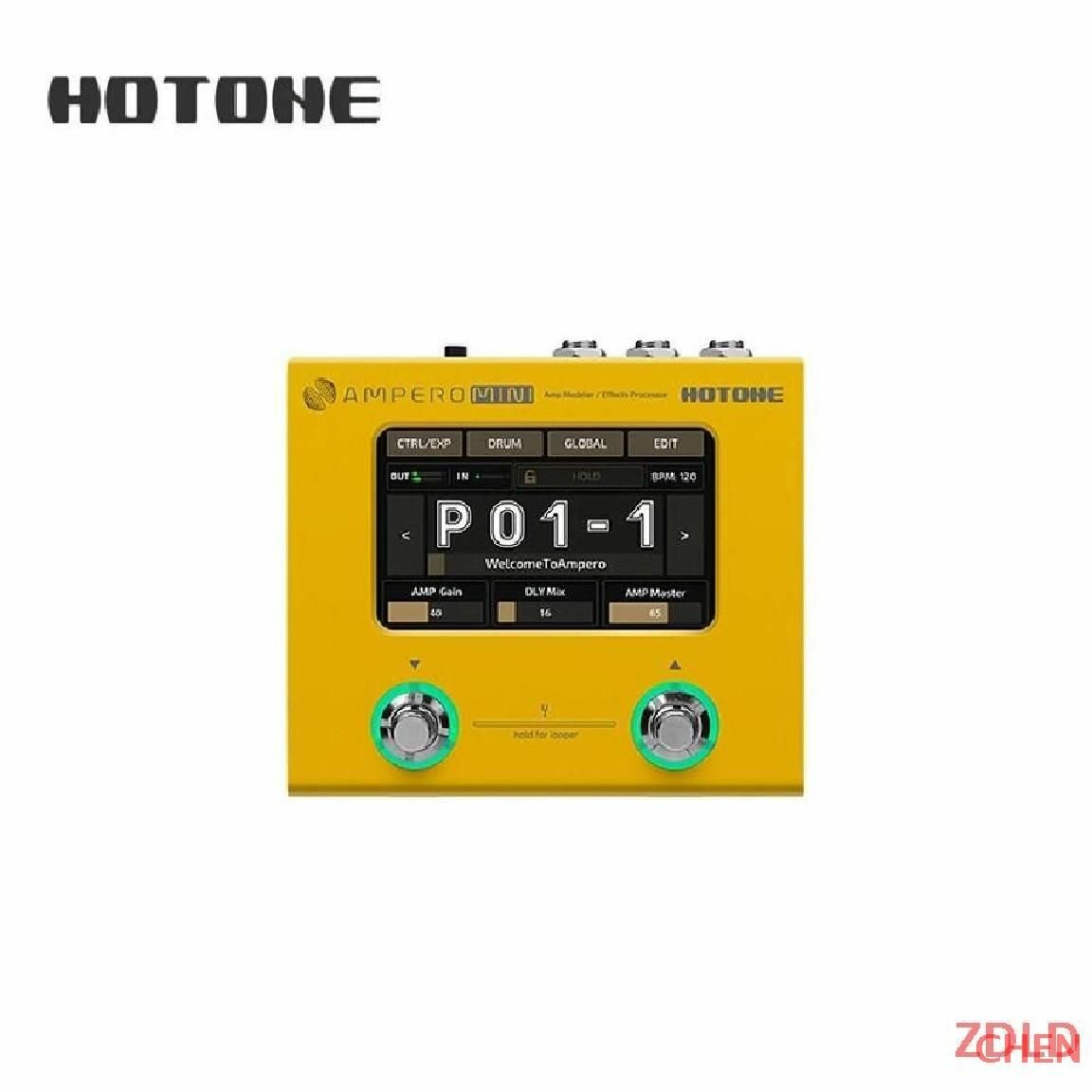 Hotone Ampero Mini Yellow Электрогитара Бас-усилитель Моделирование ИК-кабинетов Стерео