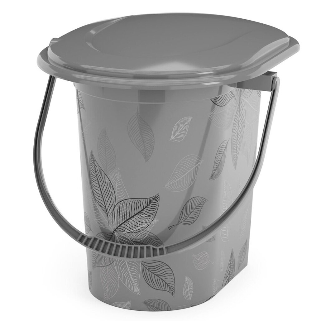 Ведро-туалет 17л 'Парма', удобное и устойчивое, с крышкой, серое