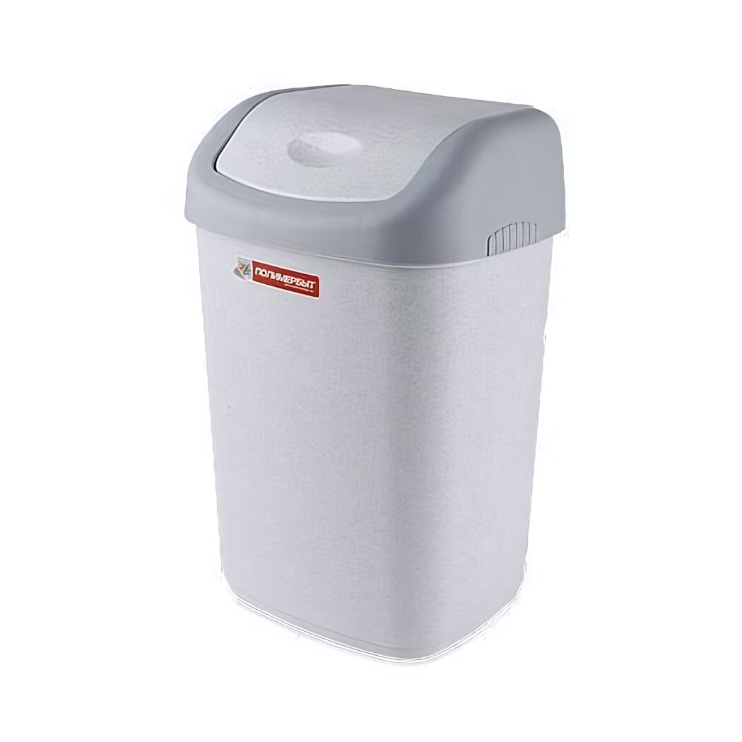 Контейнер для мусора 14л пластик, для дома и офиса, белый, надежный