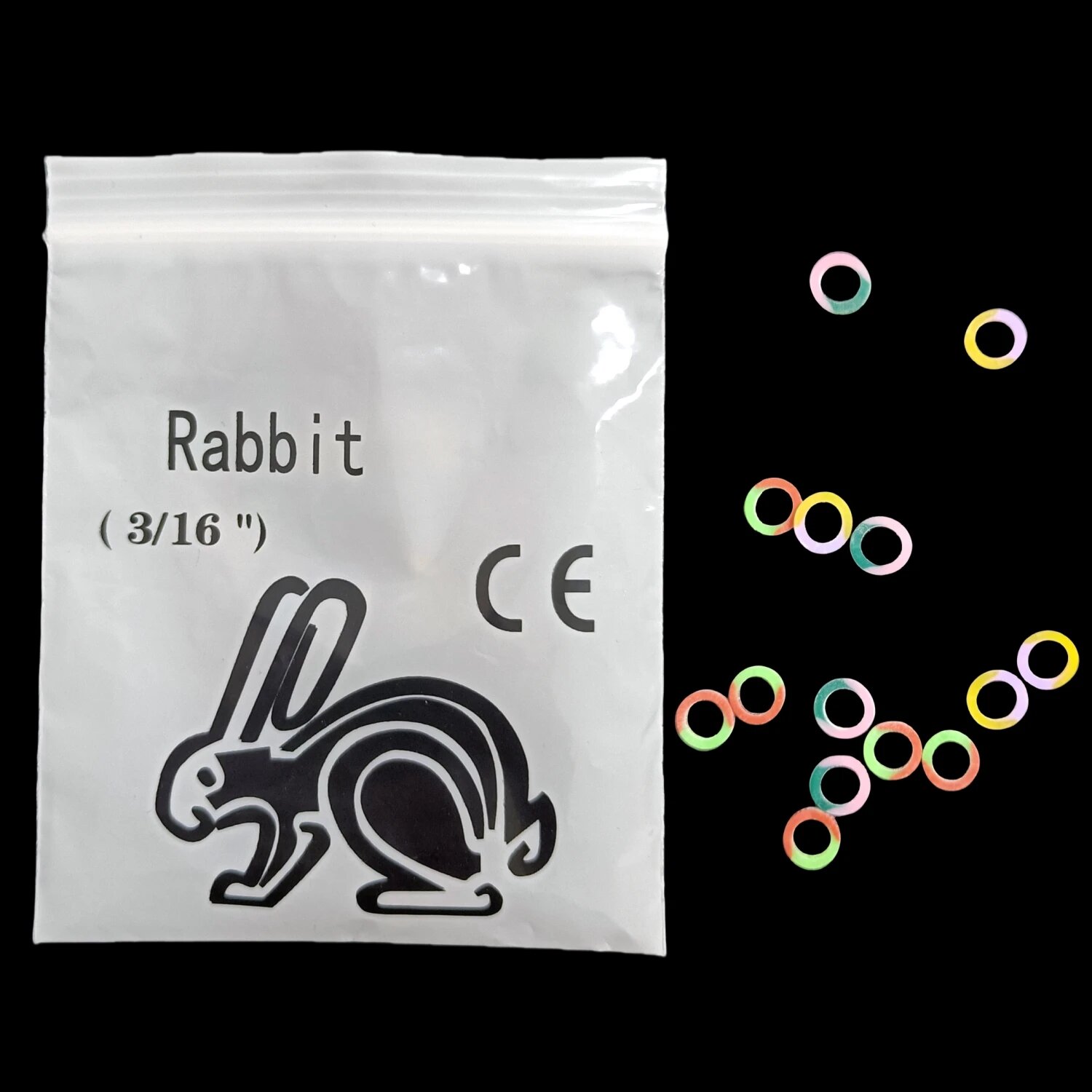 Силиконовые ортодонтические эластичные ленты Olevo 100 шт, разноцветные 3.5 oz Rabbit