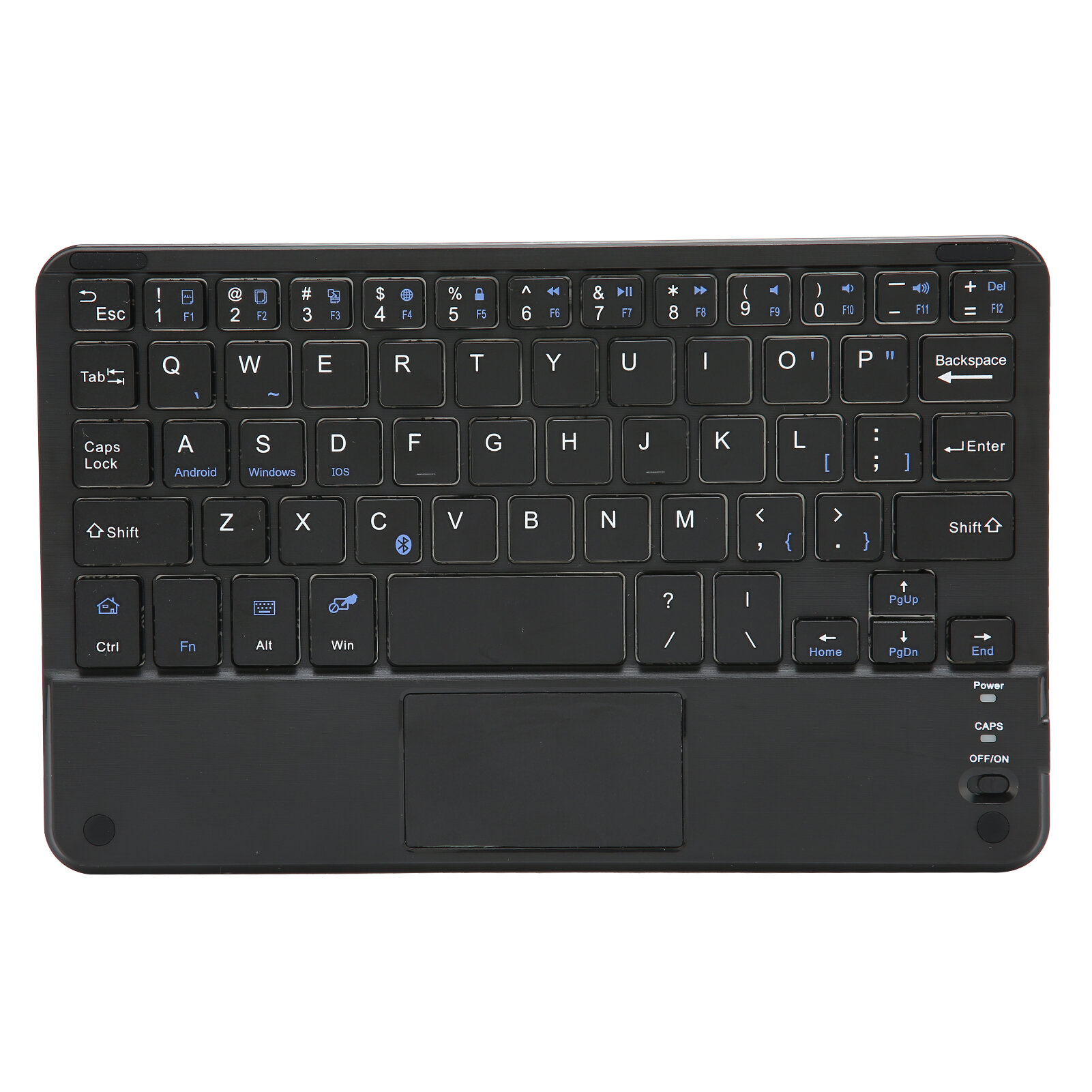 Беспроводная клавиатура 7in Ultraslim, водонепроницаемая, пылезащищенная, энергосберегающая, портативная клавиатура с тачпадом для Windows.
