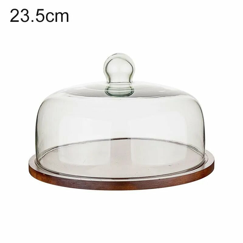 Блюдо для блинов IKEA, из акации, стекло, с крышкой, диаметр 23,5 см