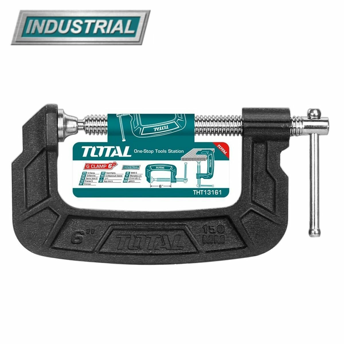 Струбцина столярная TOTAL THT13161, G-образная, чугунная, 150мм