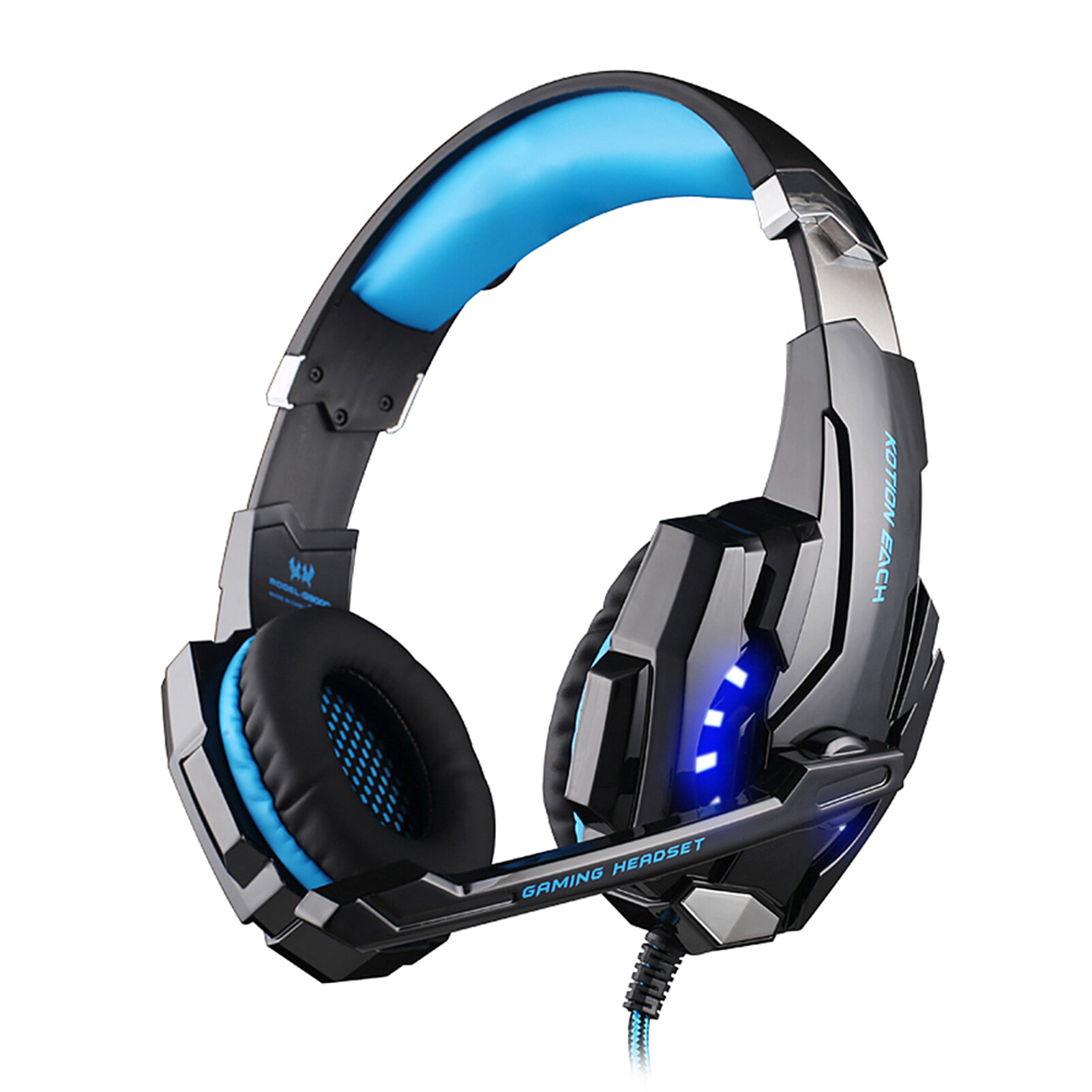G9000 Headset Esports Game with Microphone Laptop Desktop PC 3.5mm+USB Black Blue Sound Conversion Cable