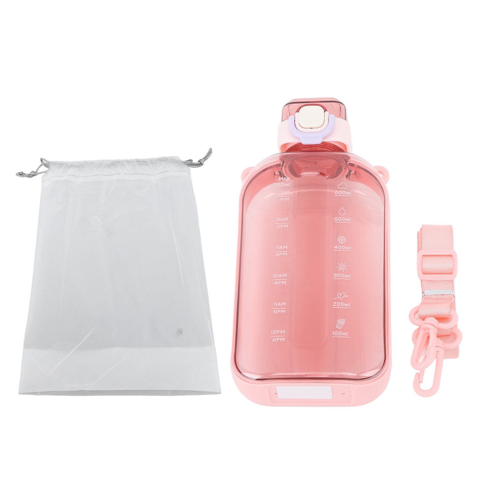 Бутылка с плоской водой 750 мл ПК прозрачная утечка