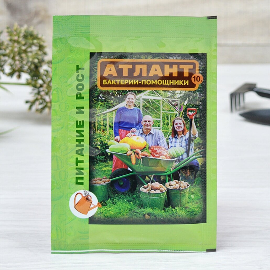 Удобрение бактериальное "Атлант" 10г, для роста и защиты растений