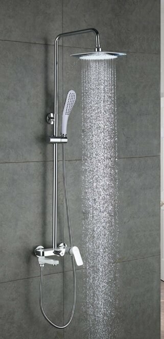 Душевая система со смесителем и тропическим душем GAPPO NOAR G2448 белая с хромом
