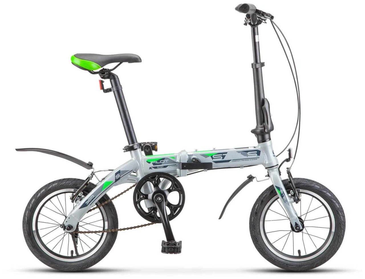 Складной велосипед Stels Pilot 360 V010 (2023) 14 Хромовый (130-175 см)