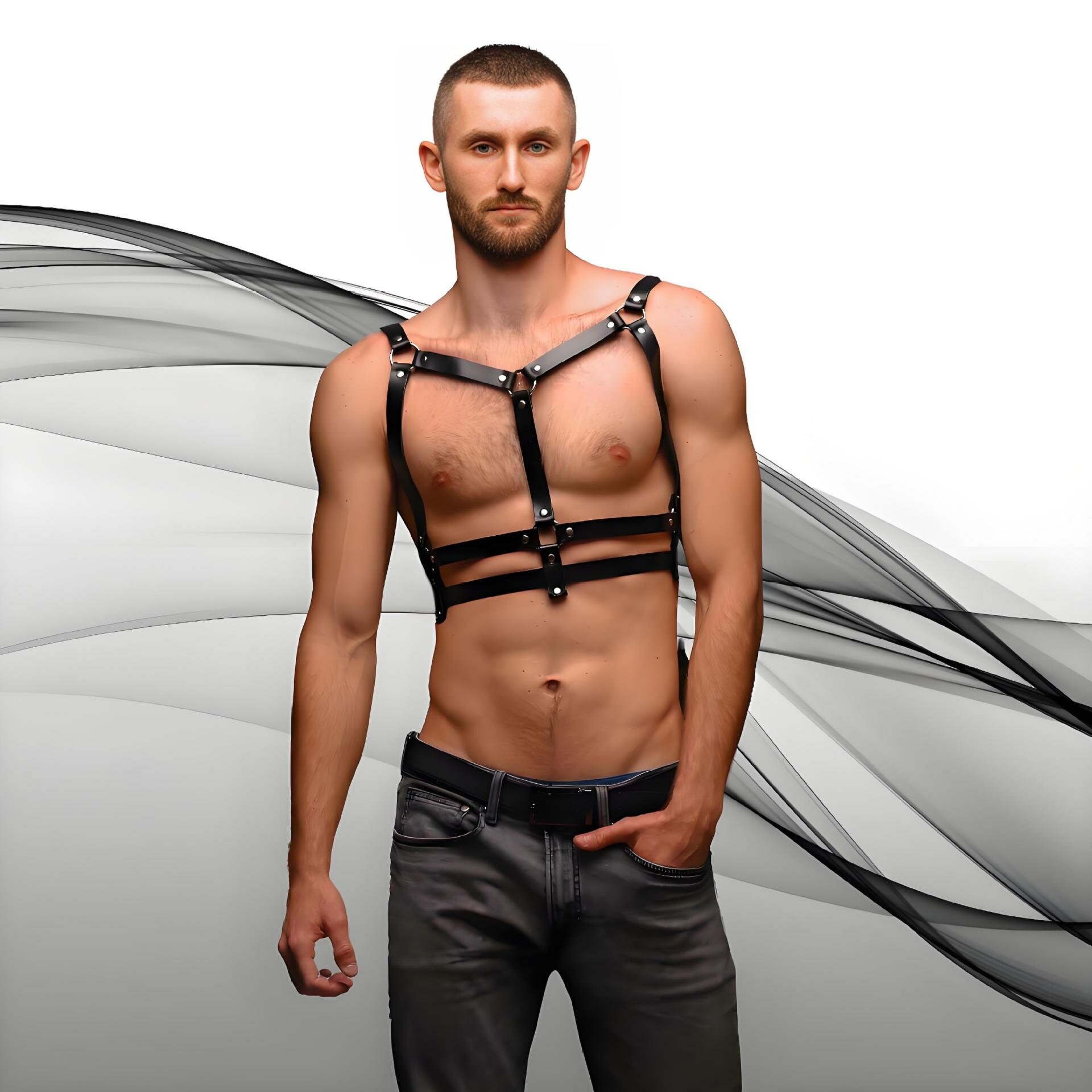 Мужская сексуальная кожаная подвязка SM сексуальный бондаж пояс завязанный нижнее белье флирт секс-игрушка реквизит пятно