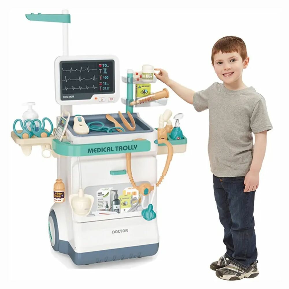 Набор игрушек Доктор медсестра , игрушки доктора для детей с ЭКГ, со светом и музыкой
