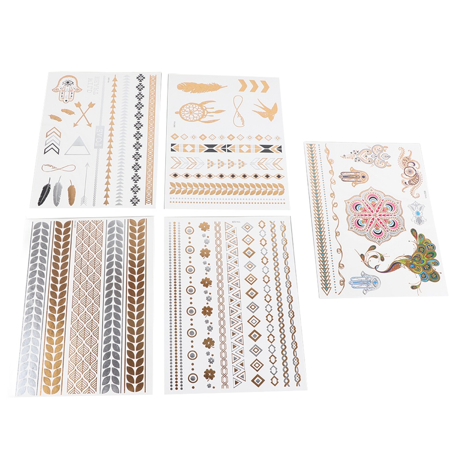 Sweatproof Temporary Metallic Tattoo, High Quality Non-toxic Disposable Flash Tattoos, Adult for Kids Girl Woman