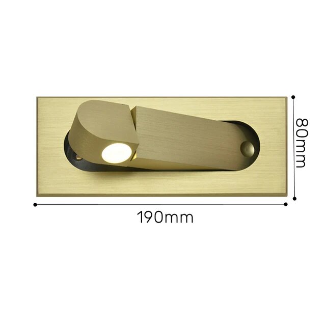 Встроенные настенные светильники, Скандинавская Складная Лампа для чтения, прикроватный светильник для спальни, гостиной, отеля, комнатное освещение, 3W, Тёплый белый (2700-3500 K), Gold