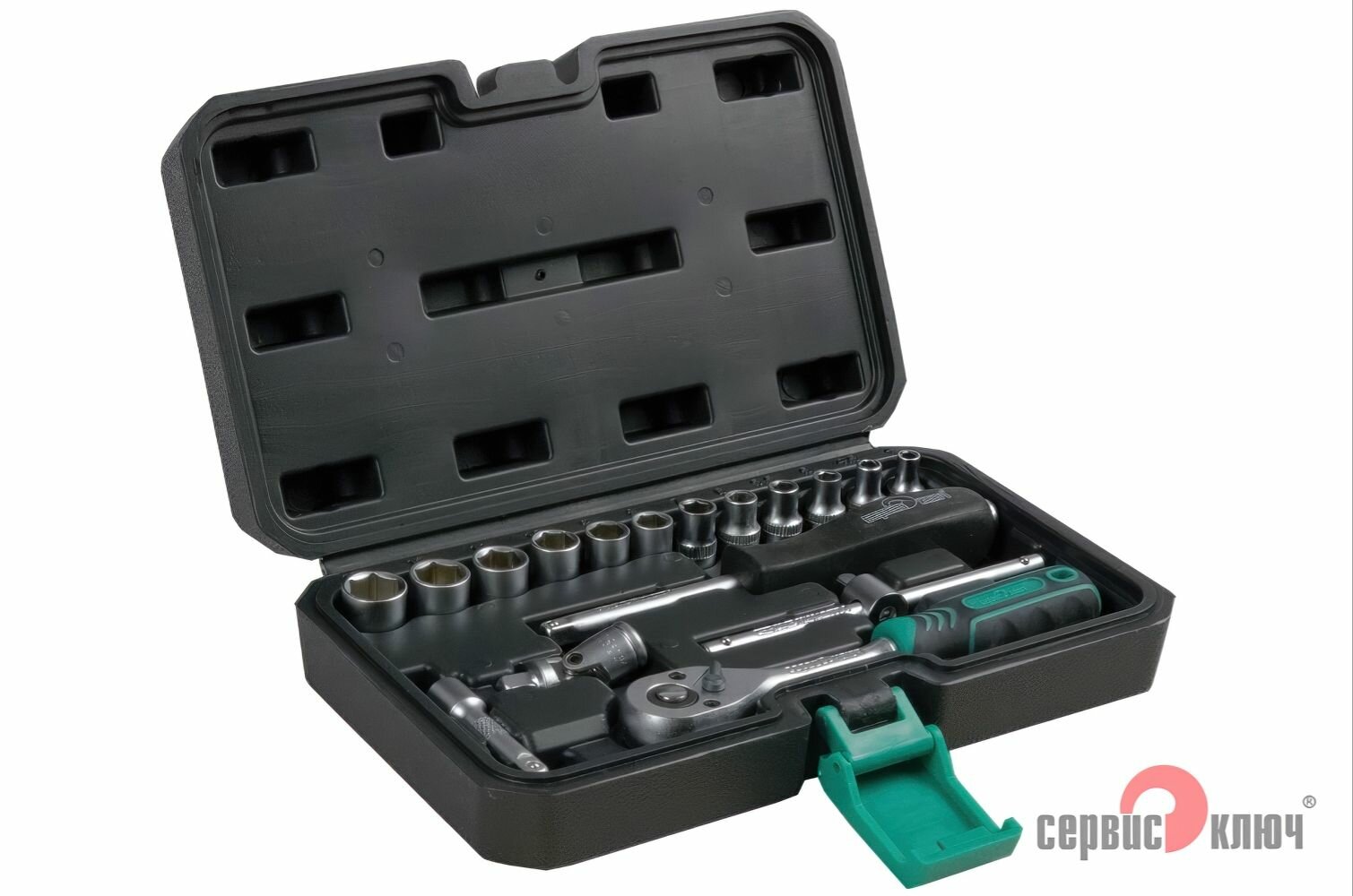Набор торцевых головок 1/4 с трещоткой 17 шт арт 11017 сервис ключ