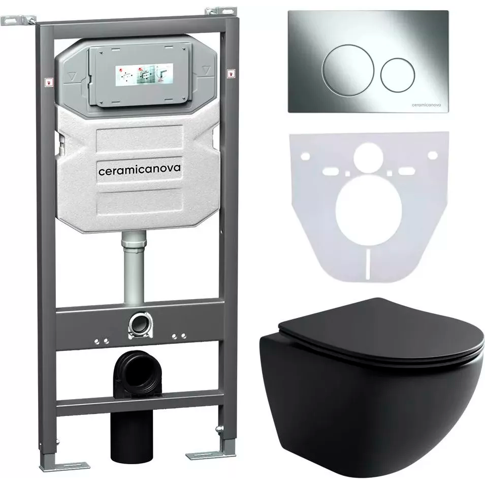 Унитаз с инсталляцией Ceramicanova Metropol CN4002MB_1001CH_1000