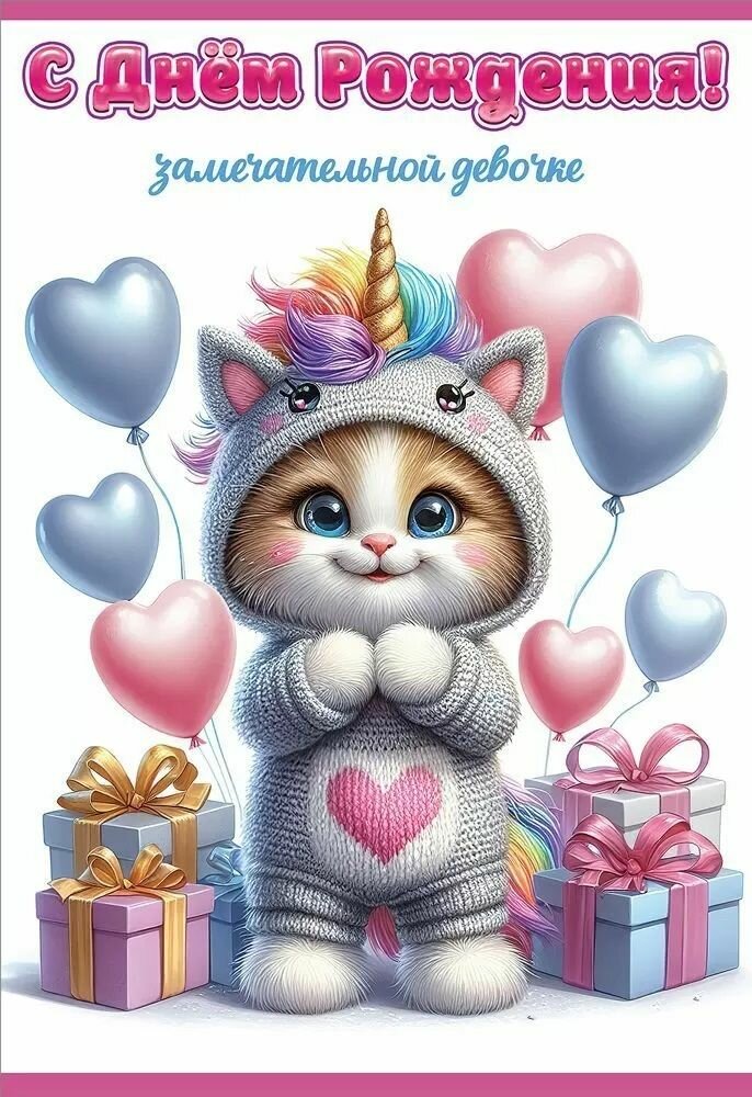 Открытки Горчаков С Днем рождения! Замечательной девочке, 12,2х18,2 см, 10 шт
