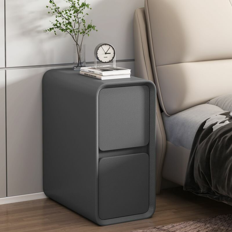 Комод YAO YAO, с ящиками, 2 ящика, МДФ, универсальный, темно-серый