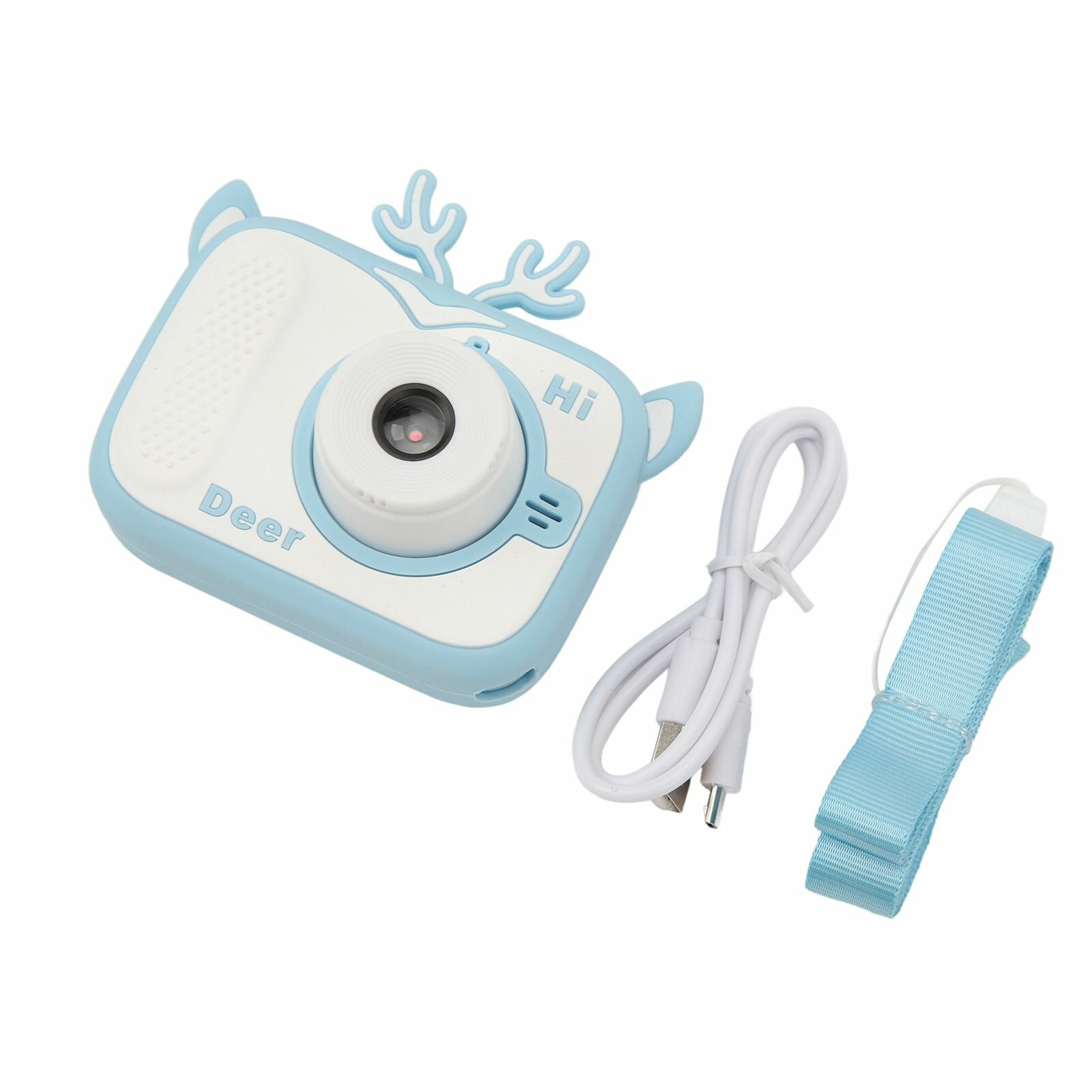 Детская камера-игрушка с экраном 2.0 дюйма, 1080P видео, 2000W двойная камера, цифровая видеокамера для малышей, голубая, поддержка карты памяти до 64ГБ
