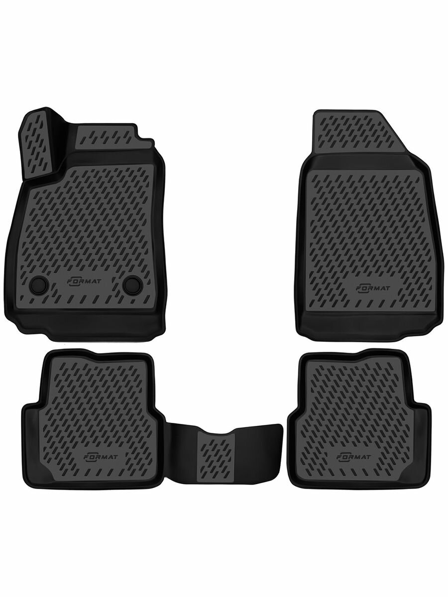 Коврики 3D в салон для CHEVROLET Cobalt (II, IIr) 2011-2016, 2020-/RAVON R4 2016-2020, 4 шт. (ПУ, повышенная / Шевроле Кобальт