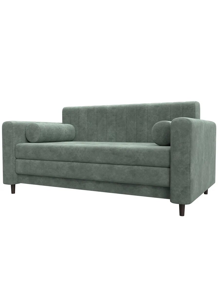 Диван прямой Браун со спальным местом 137х199 см, на ножках, две декоративные подушки, велюр