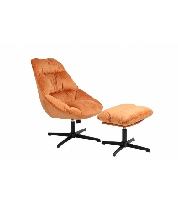 Кресло Оквиль терракотовый с оттоманкой