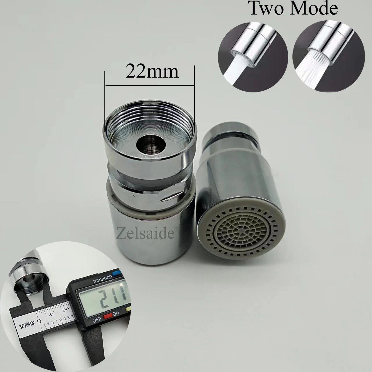 Зelsaide Латунный аэратор для смесителя 360° two mode female 22mm