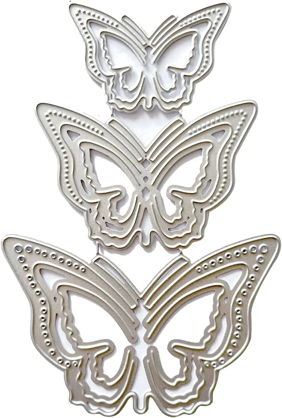 Металлические высечки бабочки 3 шт.